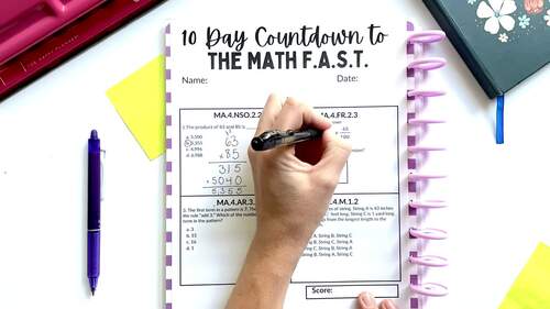 Florida B.E.S.T. Math Standards Test Prep for the FAST 4th Grade Spiral ...