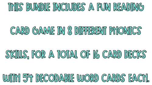 Decodable Phonics Card Game Bundle - Real and Nonsense Decodable Word Cards