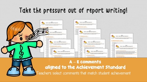 Australian Curriculum Year 6 Music Report Card Comments by Ideacations