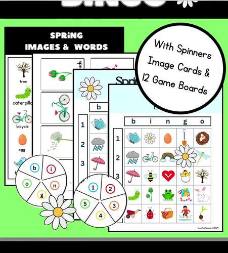 Spring Bingo Game, Vocabulary & Language Activity, ESL K-5, Speaking ...