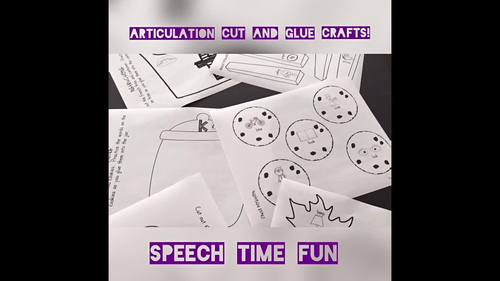 Articulation Cut and Glue Crafts by Speech Time Fun | TPT