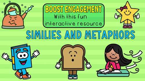 Similes and metaphors posters and worksheets bundle | TPT