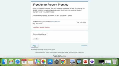 Fraction to Percent Google Forms (Self-Grading) by Reincke's Education Store