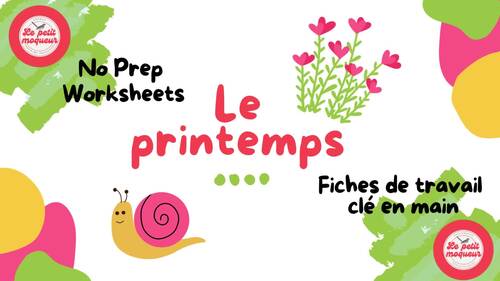 Le printemps | No Prep | Learn French | Worksheets | Français | Fiches