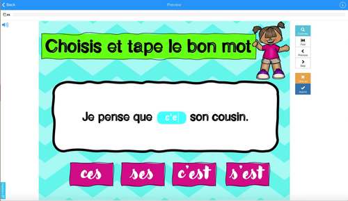 French Homophones Homonyms C'EST S'EST SAIS SAIT CES SES Boom Cards