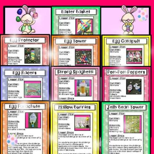 10 Easter STEM Challenges (April) by Miss Rainbow Education | TPT