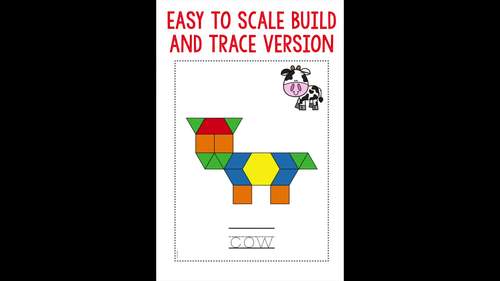 Farm Animal Pattern Block Mats and Task Cards by Melissa Moran | TPT