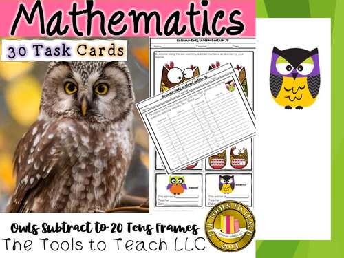 Owls Subtract to 20 Task Cards Grades 2nd-3rd Low Prep | TPT