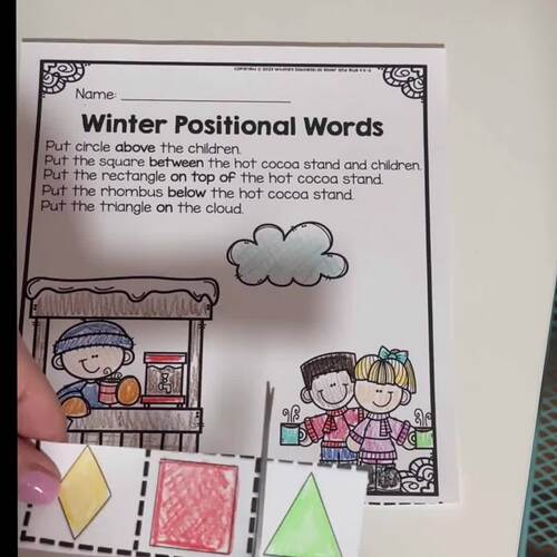 Winter Themed Ordinal Numbers & Positional Words - No Prep Worksheets