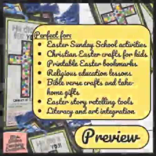 Easter Bookmark Craft for Kids | Printable Christian Easter Color Code ...