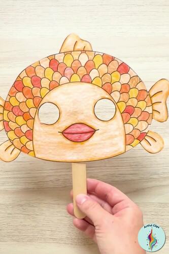 Fish Mask Printable, DIY goldfish Pet Animal Face & Eye Masks Coloring ...