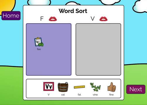 Prevocalic Voicing Minimal Pairs Activities F V Boom Card Silly Sentences