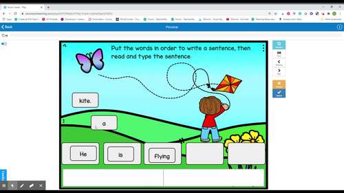 Spring Typing Practice Sentence Structure Boom Cards™ No Prep Early ...