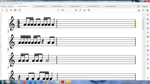 Creative Rhythm Composition #7 (Basic Rhythm Practice Music Worksheet)