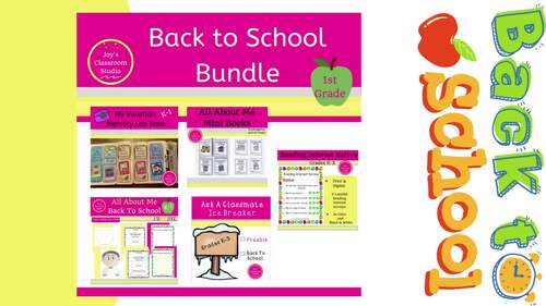 First Week of School Activities | First Grade | Bundle | TPT