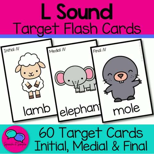 L Sound Articulation Target Cards - Artic - Apraxia - Phonology ...