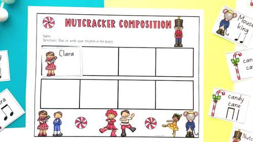 Nutcracker Ballet Printable Rhythm Manipulatives + Composition Activity