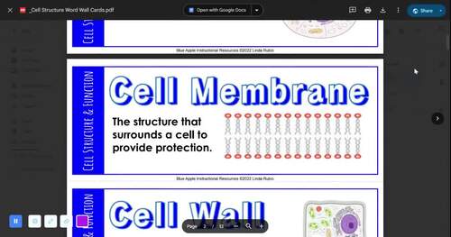 Cells Word Wall || Science Biology Word Wall || Biology STAAR Aligned ...