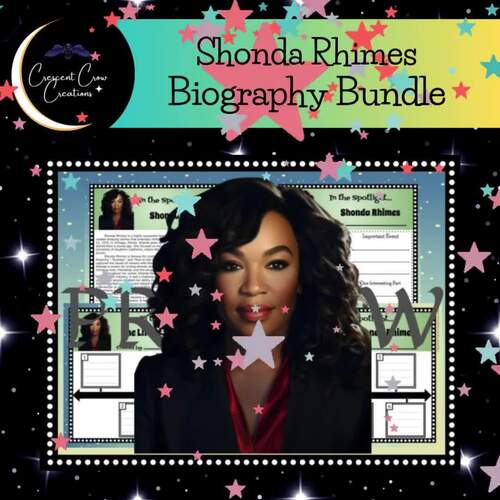 Black History Figure Shonda Rhimes Biography Bundle Research Project