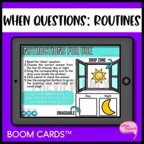 Routines When Questions No Prep Speech Therapy Boom Cards™ | TPT