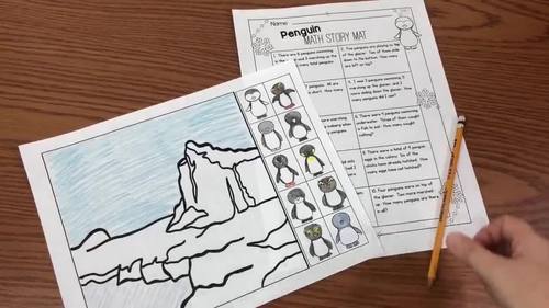 Math Word Problem Story Mats - Winter by Keeping Up with Mrs Harris
