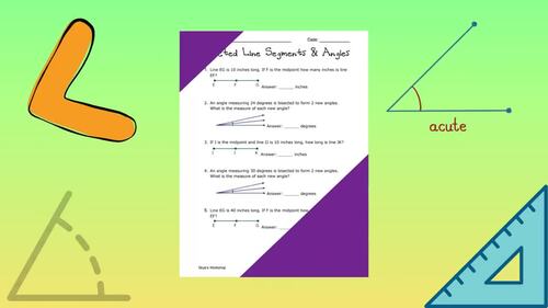 Introduction to Bisected Line Segments and Angles BUNDLE by Skye's Workshop