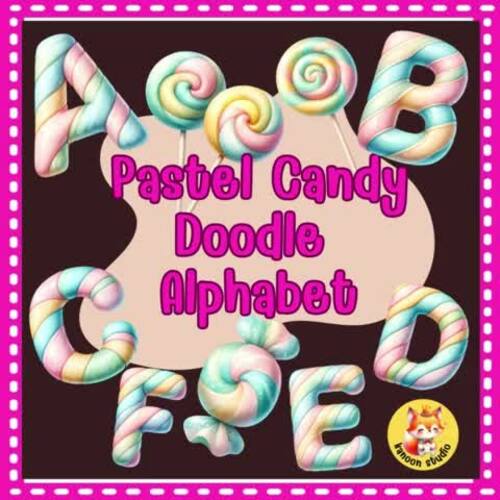 Pastel Candy Shape Doodle Alphabet - Bulletin Board Letters for ...