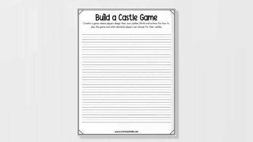 Build A Castle Craft and Writing Prompt by Crafted with Bliss by ...