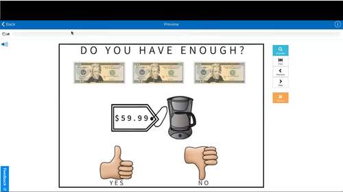 Life Skills Money Math Yes and No Printable Task Cards and Boom Cards™