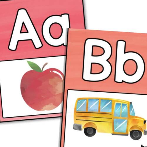 Bright Boho Alphabet Classroom Decor Posters in Cursive and Manuscript