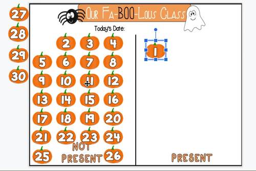 Digital Attendance Tracker for October (Halloween-Themed for Distance ...