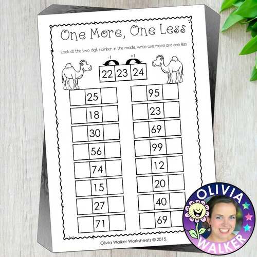 One more one less ten more ten less - Worksheets and Printables, Grade ...