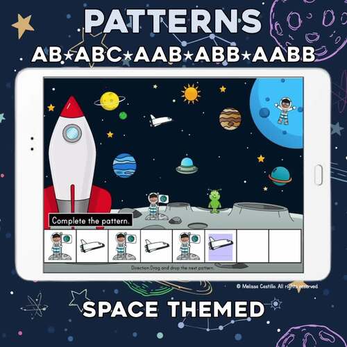Space Patterns | AB, ABC, AAB, ABB, AABB | Boom Cards by ABA Learning ...