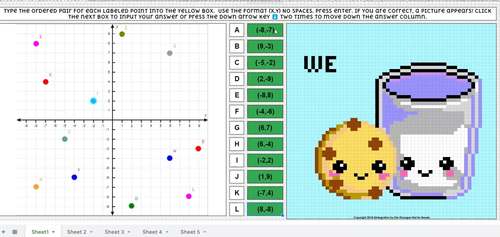 Ordered Pairs Graphing Coordinate Plane Pixel Art Math | 5 Images ...
