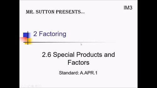 Special Products and Factors by Mr Sutton Presents | TPT