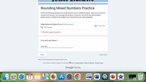 Rounding Mixed Numbers Google Forms (Self-Grading) by Reincke's ...