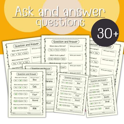 Ask and answer questions Reading and Analysis Exercises Preschool and ...