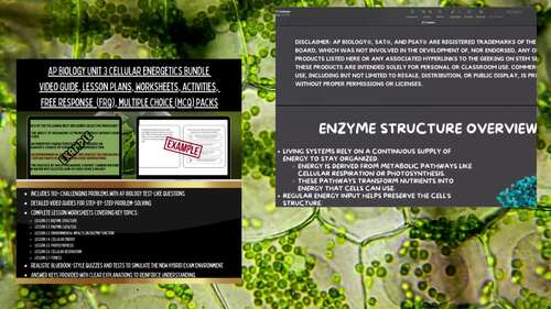 AP Biology Curriculum UNIT 3 Cell Structure Function REVIEW BUNDLE 180 ...