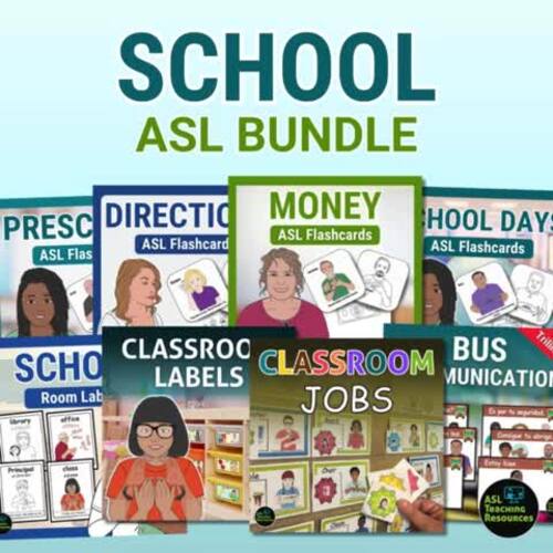 ASL School Flashcard Bundle: Classroom Routines Communication Early ...