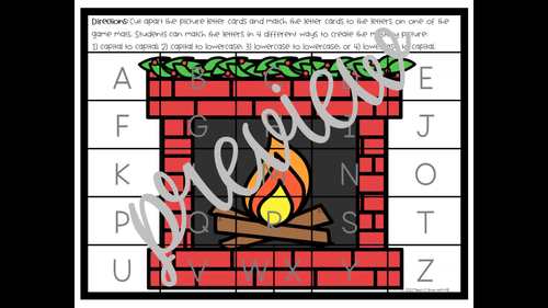 Christmas Mystery Puzzles Alphabet Letter Match for K-2nd Literacy Centers