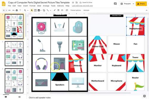 Parts of a Computer Digital Secret Picture Tile Puzzles by Brittany ...