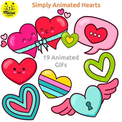 Animated Valentine's Day Clipart Bundle | Backgrounds | Distance ...