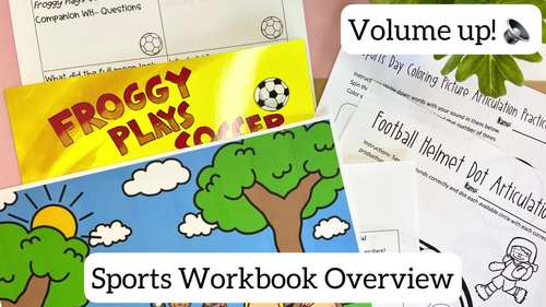 Sports Themed Language AND Articulation Workbook for Speech Therapy NO PREP