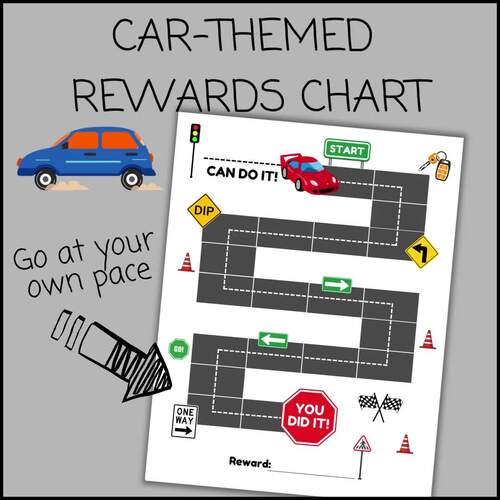 Kids Reward Chart Printable Car Themed | Sticker Chart | Behavior ...