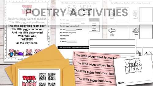 This Little PIggy Poetry Center - Nursery Rhyme Activities for 1st Grade