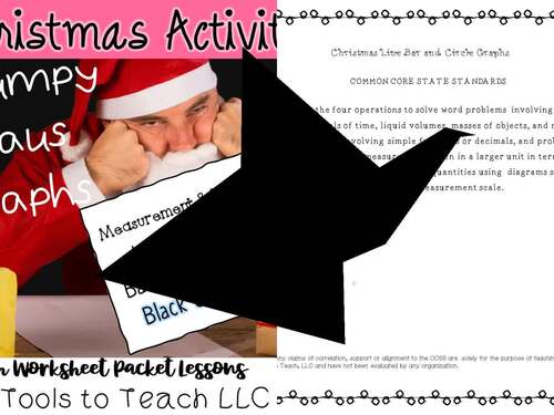 Christmas Grumpy Claus Bar Circle Line Graph Worksheet Packet Black and ...