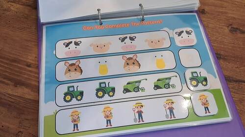Farm Preschool Early Math Printable Completing Patterns by ...