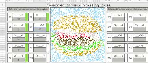 Digital Math Pixel Art | 4th Grade Fluency Practice Division With ...