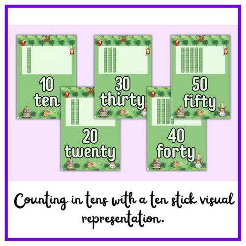 Jungle themed math posters - counting by 123MissPoppins | TPT