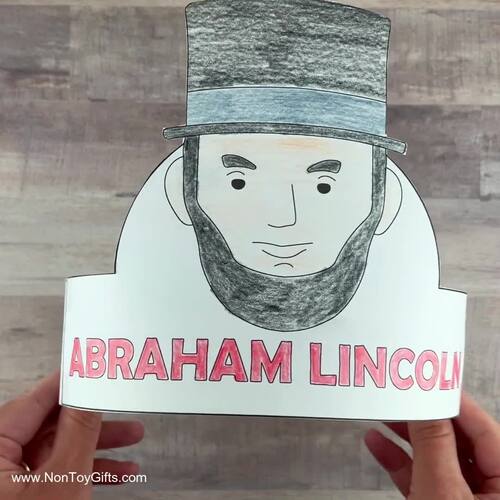 Abraham Lincoln Paper Hat - Presidents' Day Coloring Activity Printable